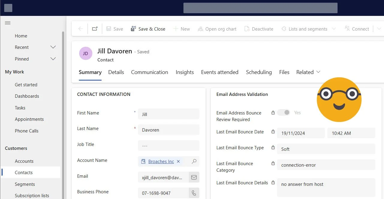 Email Bounce Details for Leads and Contacts in Customer Insights ...