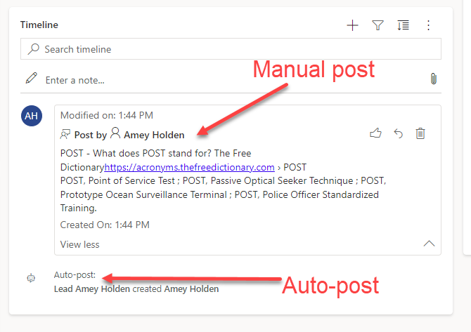 Add custom auto post in the model-driven apps timeline — Amey Holden ...