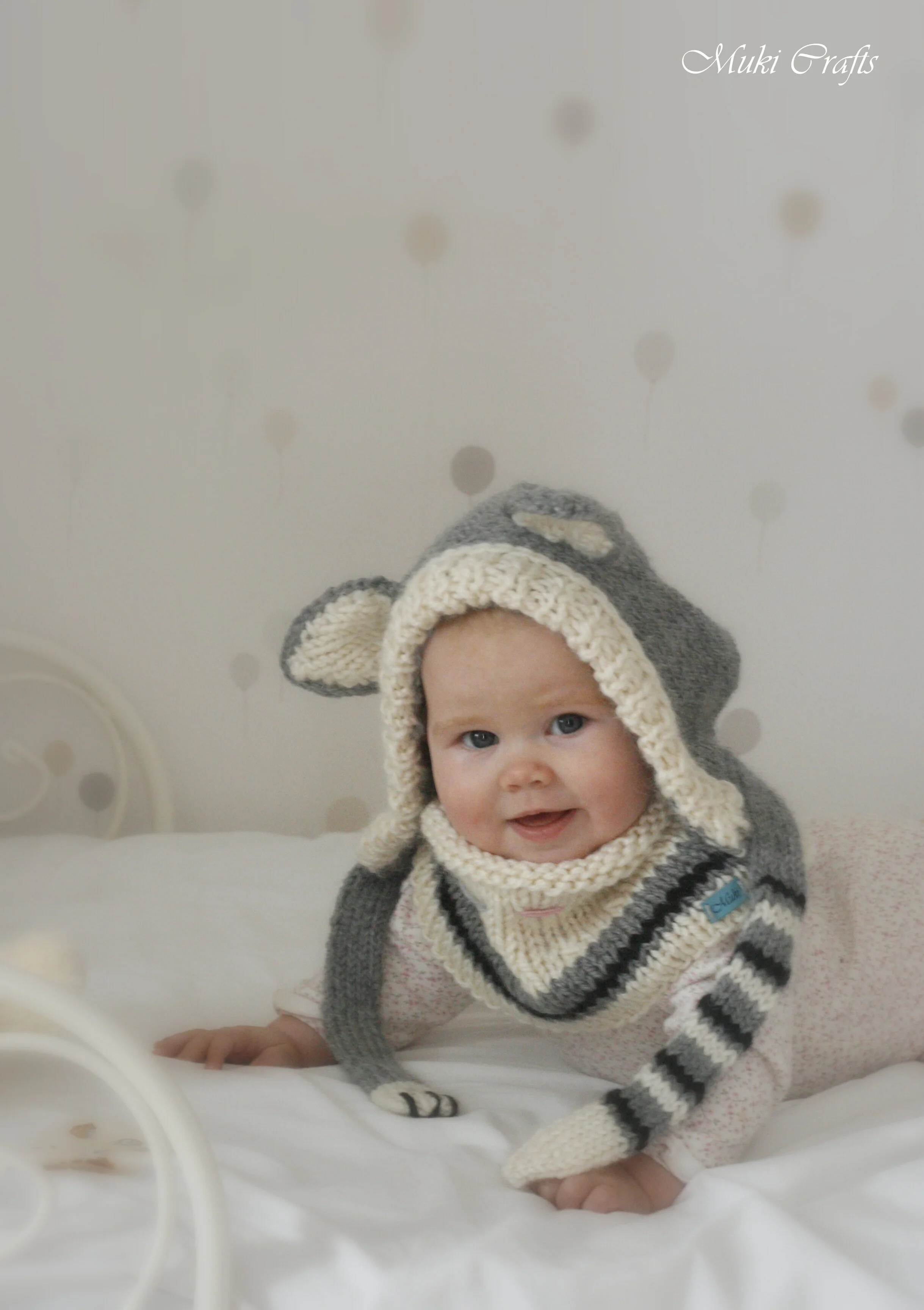 Cat hood and cowl set knitting pattern Simba — Muki Crafts