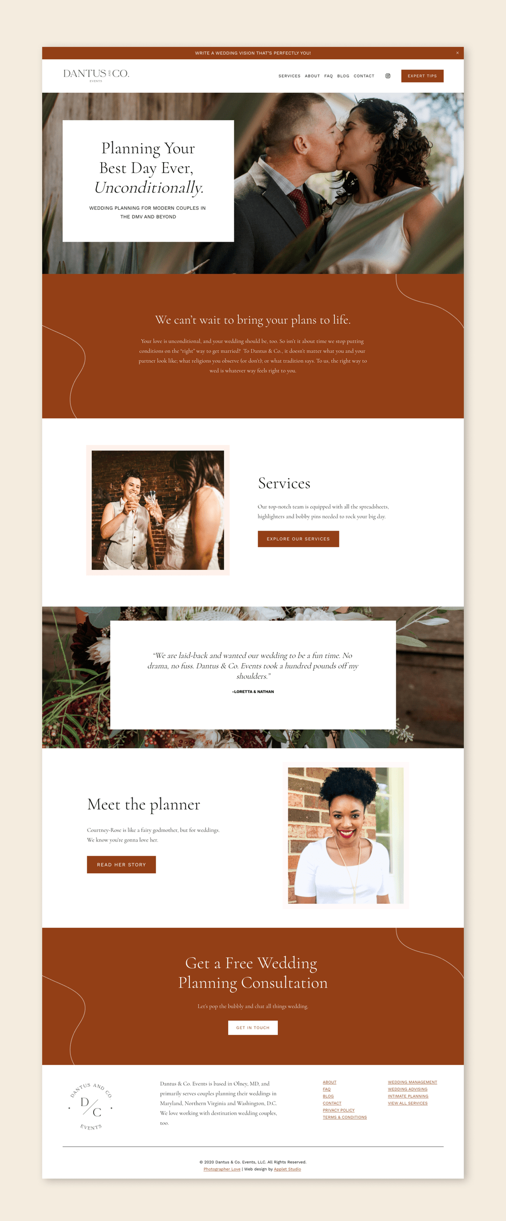 Web Design For A Wedding Planner — Applet Studio