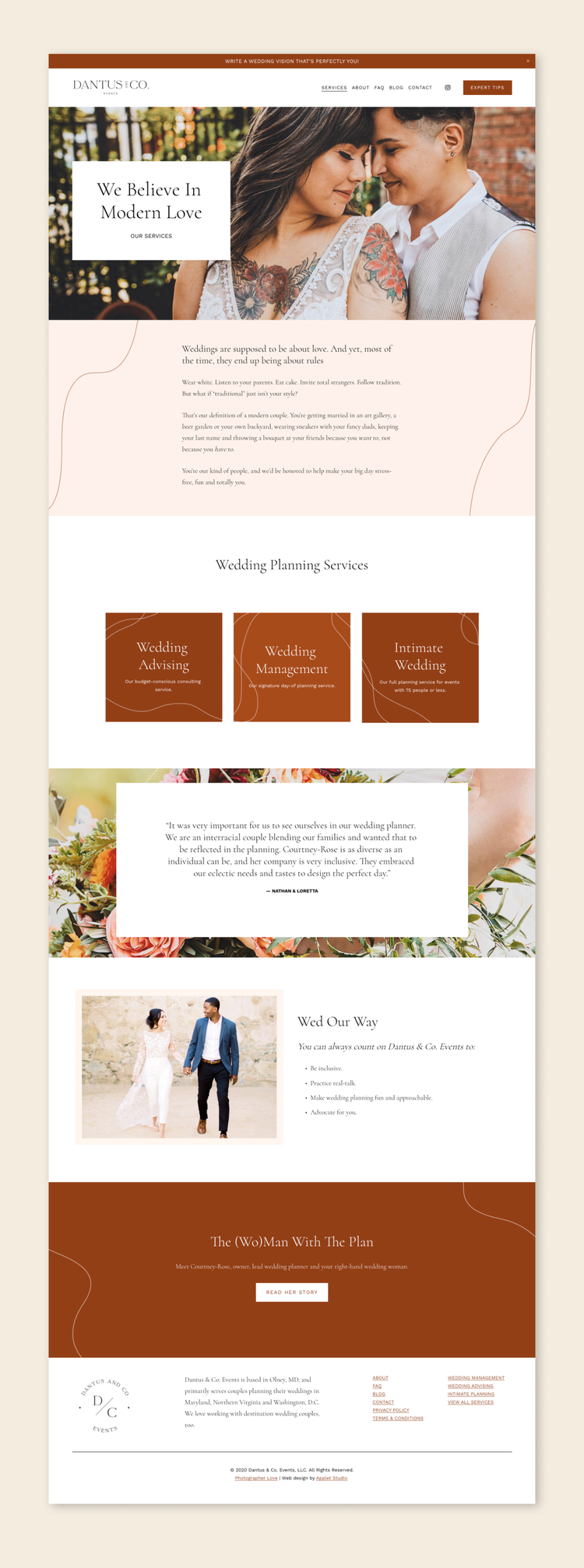Web Design For A Wedding Planner — Applet Studio