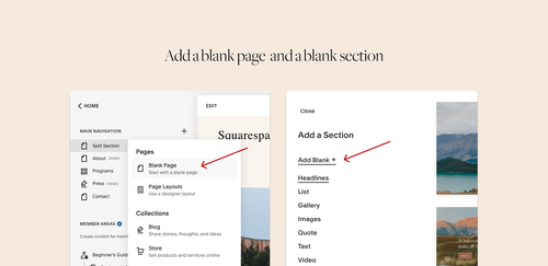 Super Easy Split Section Layout In Squarespace 7.1 — Applet Studio
