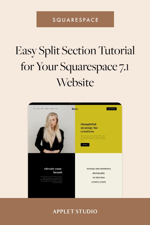 Super Easy Split Section Layout In Squarespace 7.1 — Applet Studio