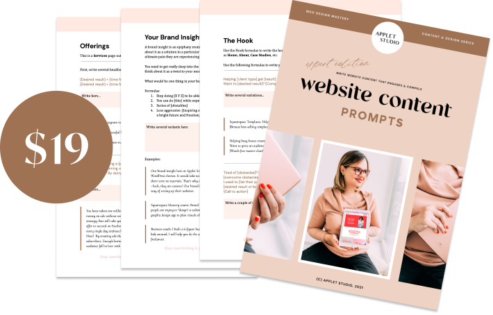 Crazy Brilliant Website Content Prompts — Applet Studio