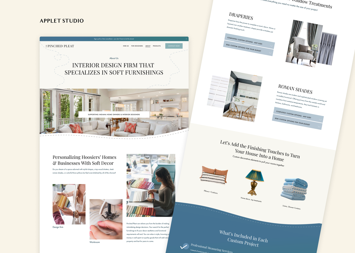 Classy Website for Interior Designer Firm — Applet Studio