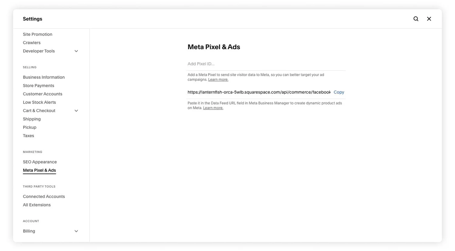 How to Install a Meta Pixel on Your Squarespace Website — Applet Studio