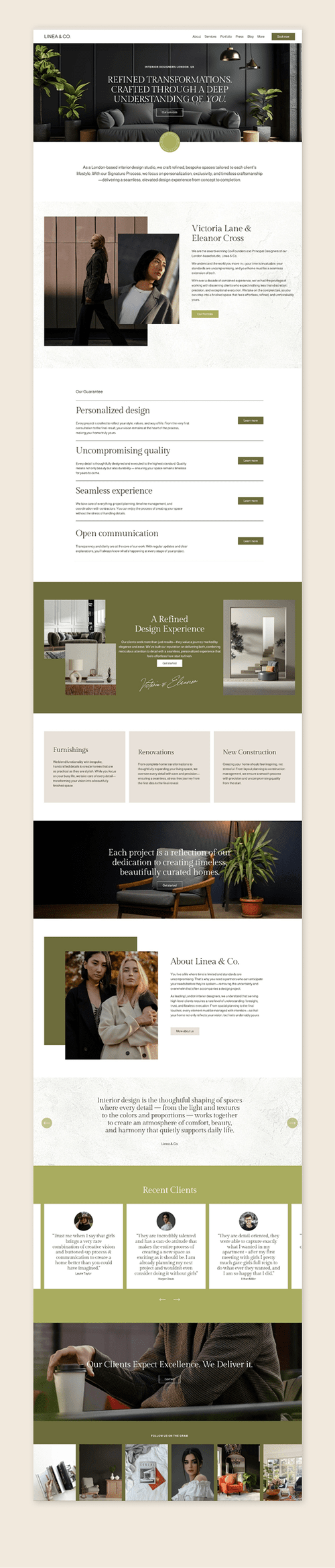 Linea – Timeless Squarespace Template for Interior Designers — Applet ...