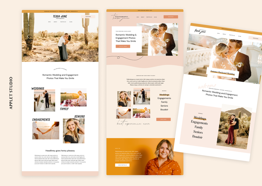 Squarespace Website for Wedding Photographer — Applet Studio