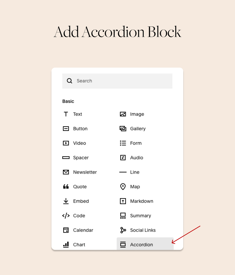 How to Create and Style a Squarespace Accordion Block — Applet Studio