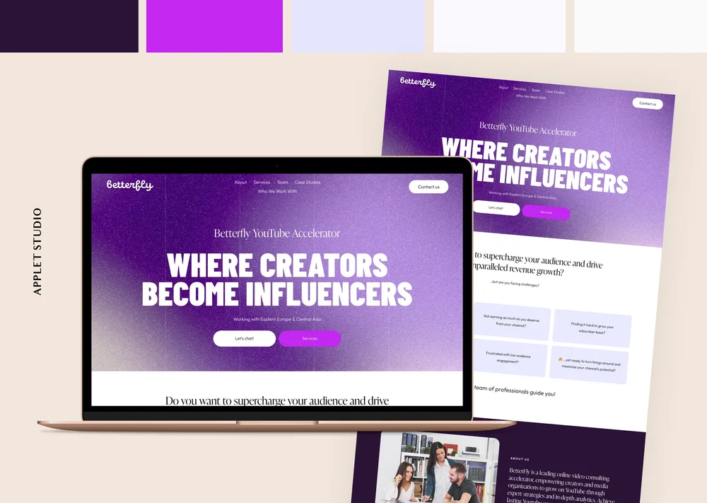 Modern Squarespace Website for a YouTube Accelerator — Applet Studio