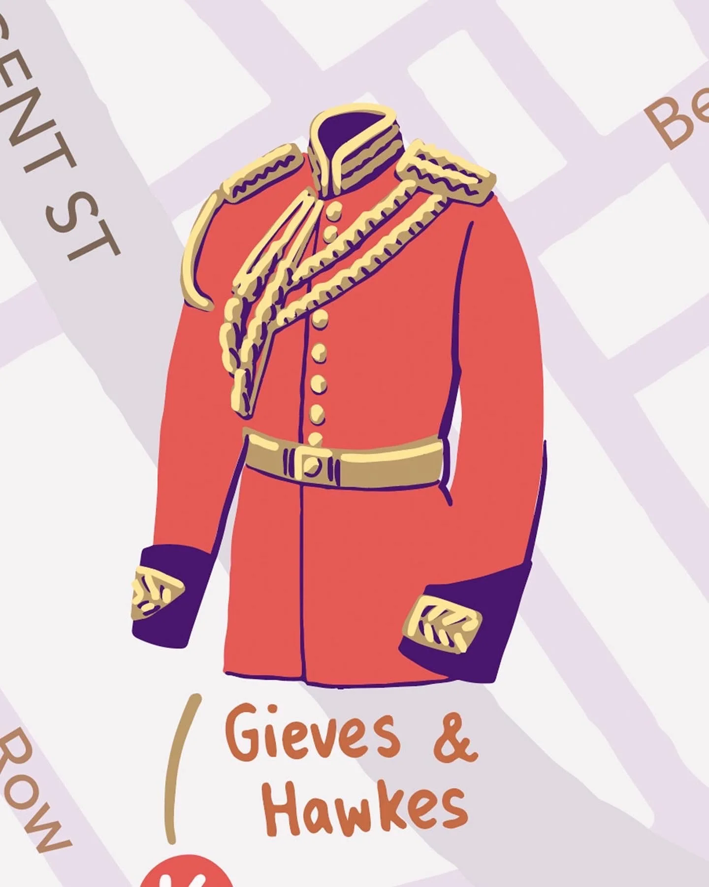 Illustrated map of Conrad St James Hotel — Olivia Brotheridge Design