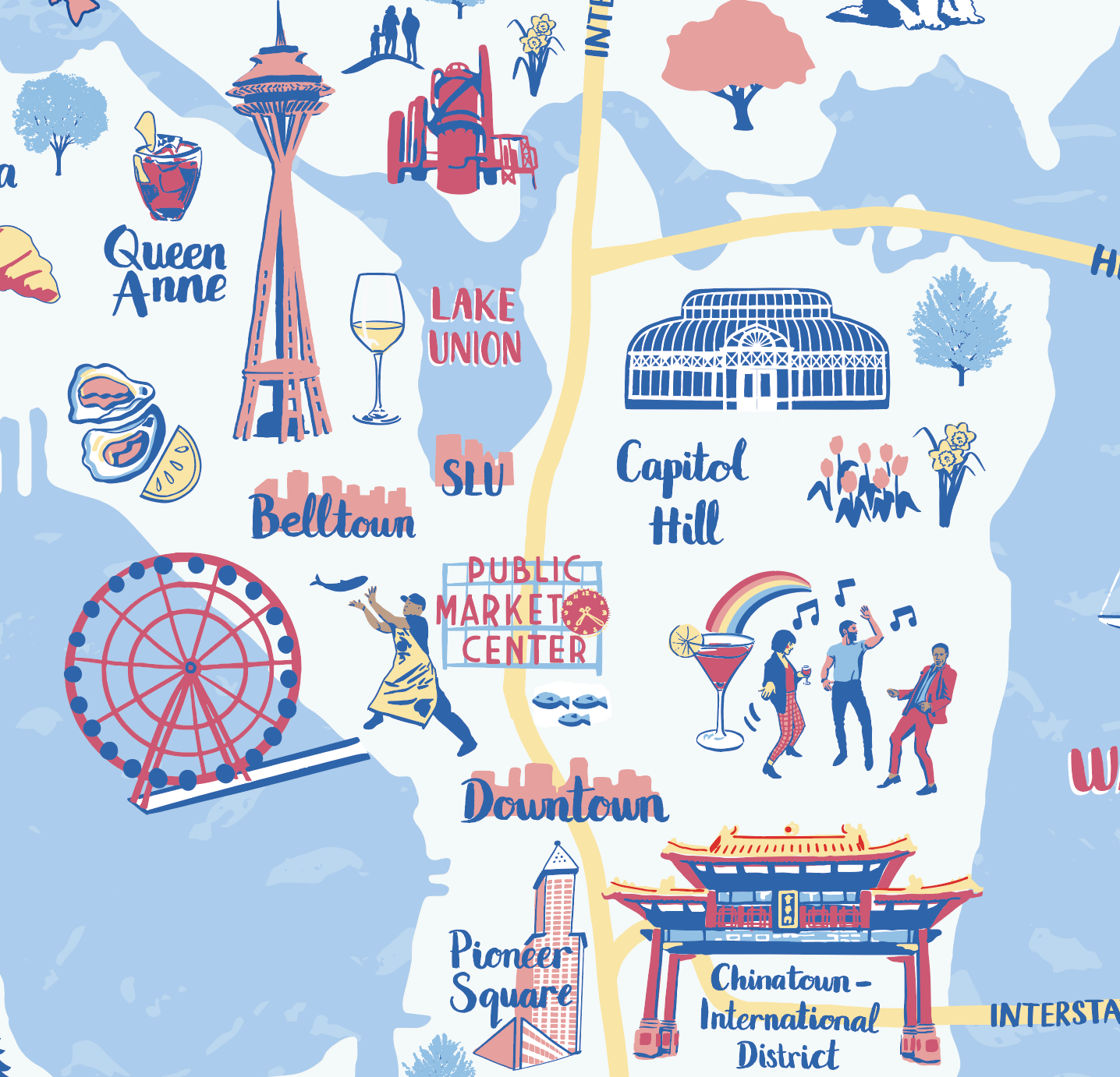 Seattle Illustrated Map — Olivia Brotheridge Design