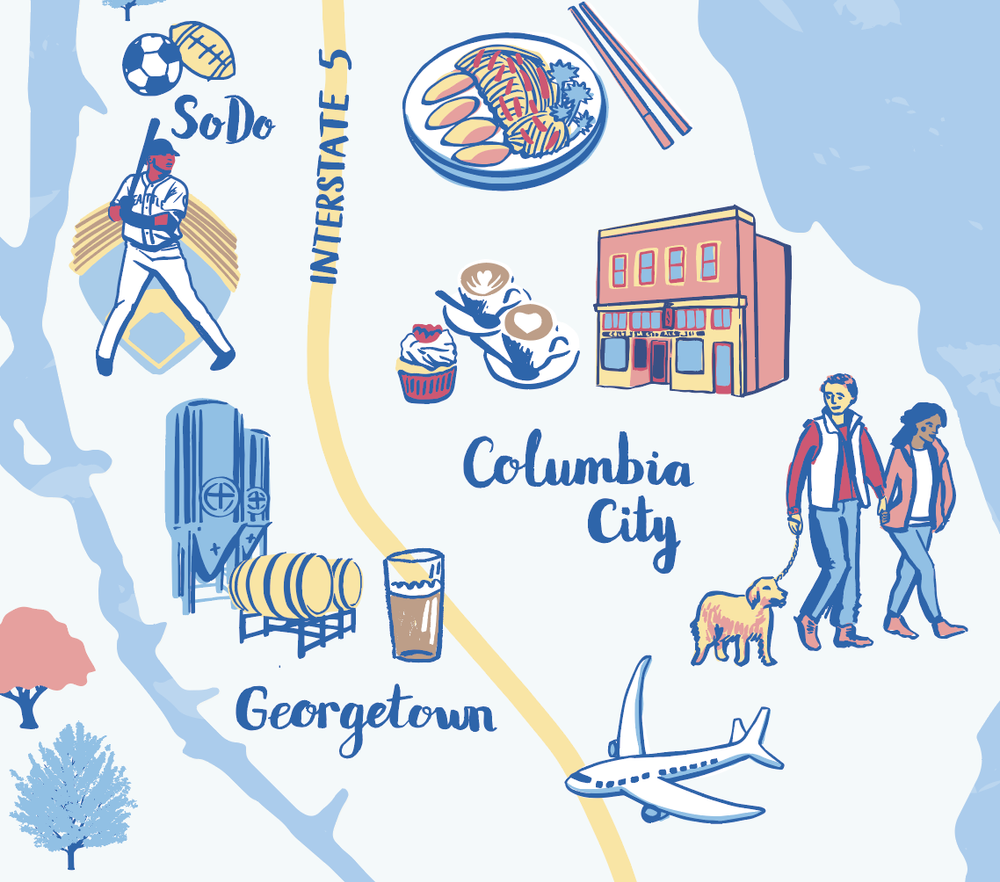 Seattle Illustrated Map — Olivia Brotheridge Design