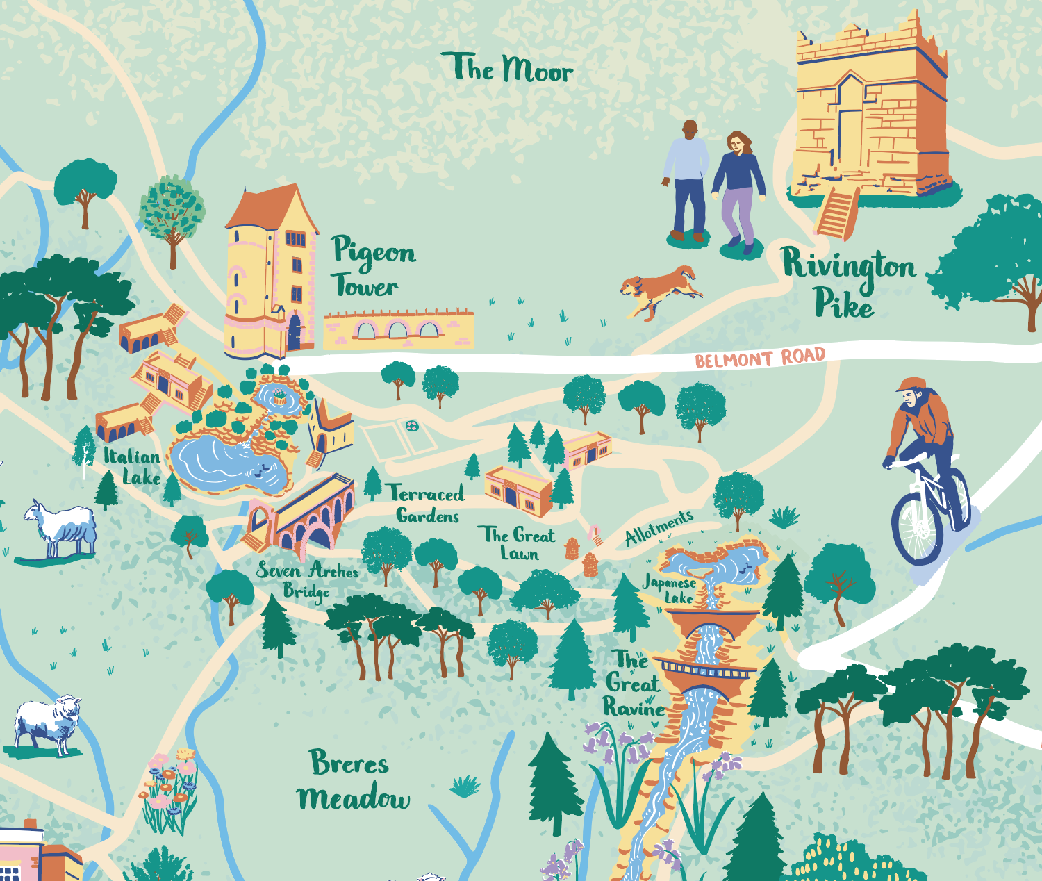 Rivington Illustrated Map — Olivia Brotheridge Design