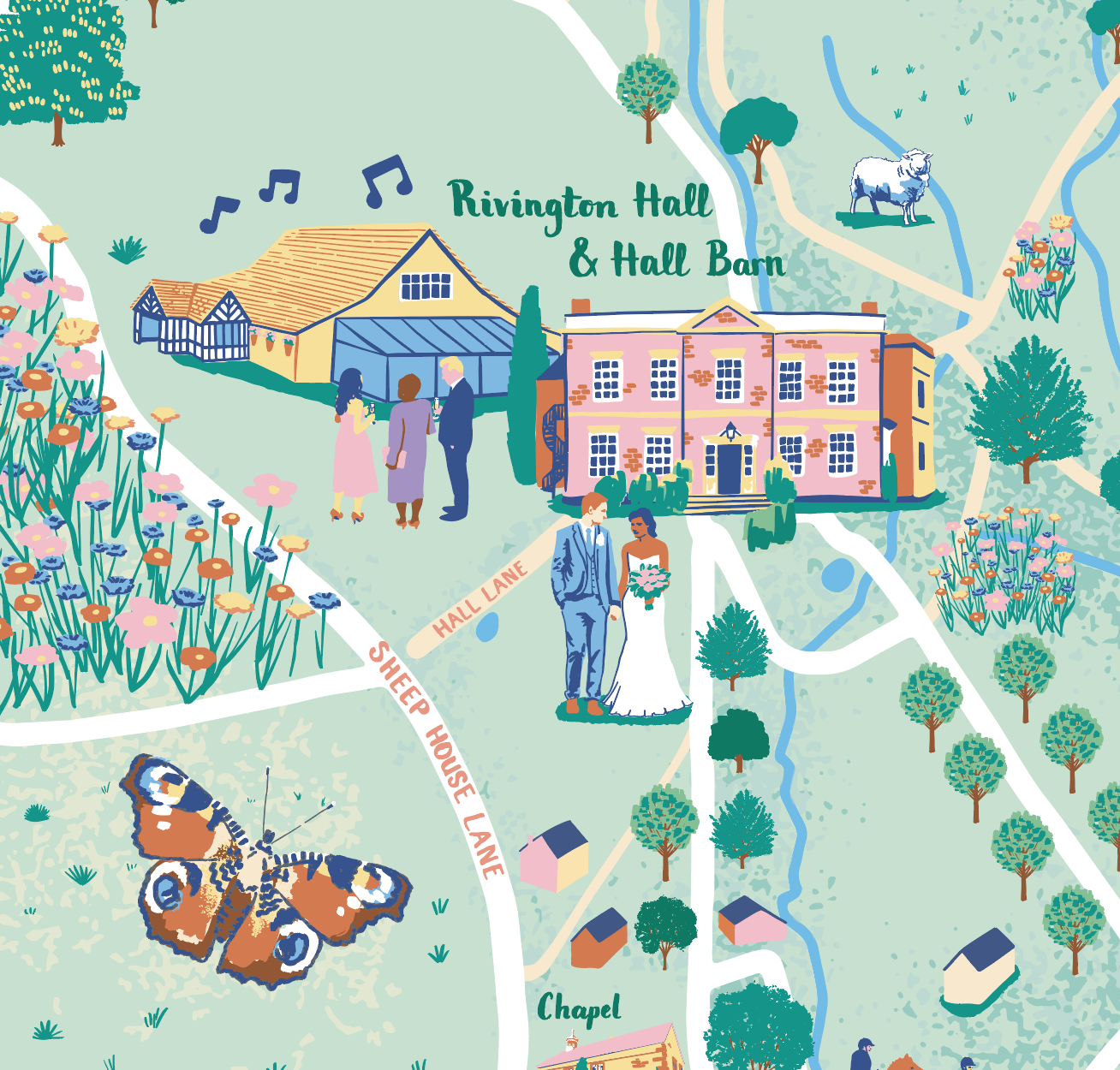 Rivington Illustrated Map — Olivia Brotheridge Design