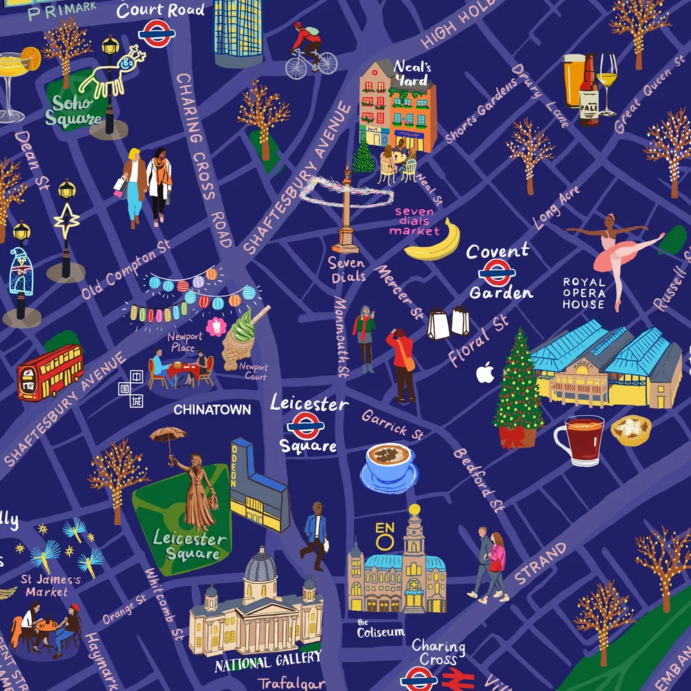 London West End Christmas — Olivia Brotheridge Design