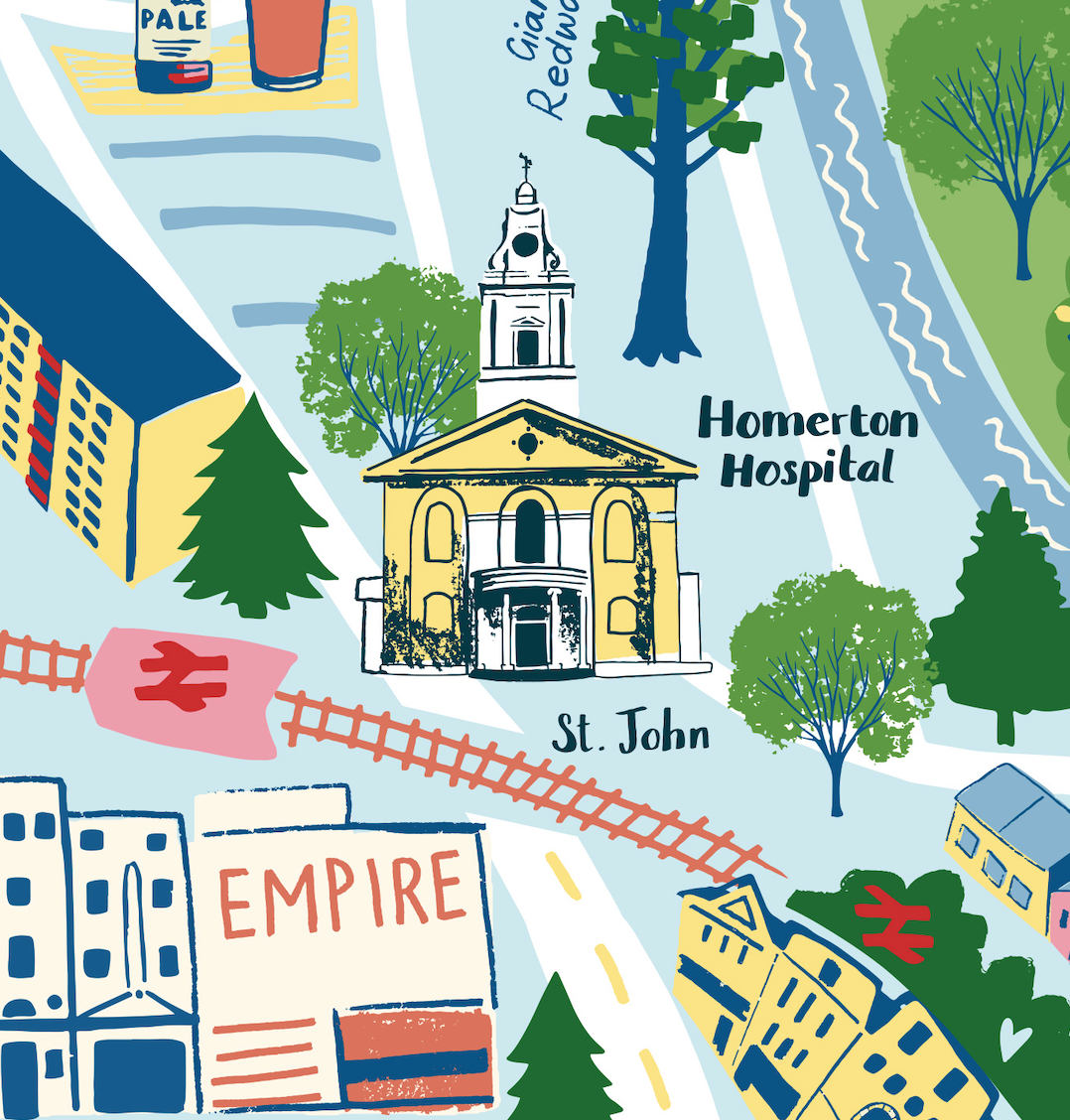 Hackney Illustrated Map — Olivia Brotheridge Design