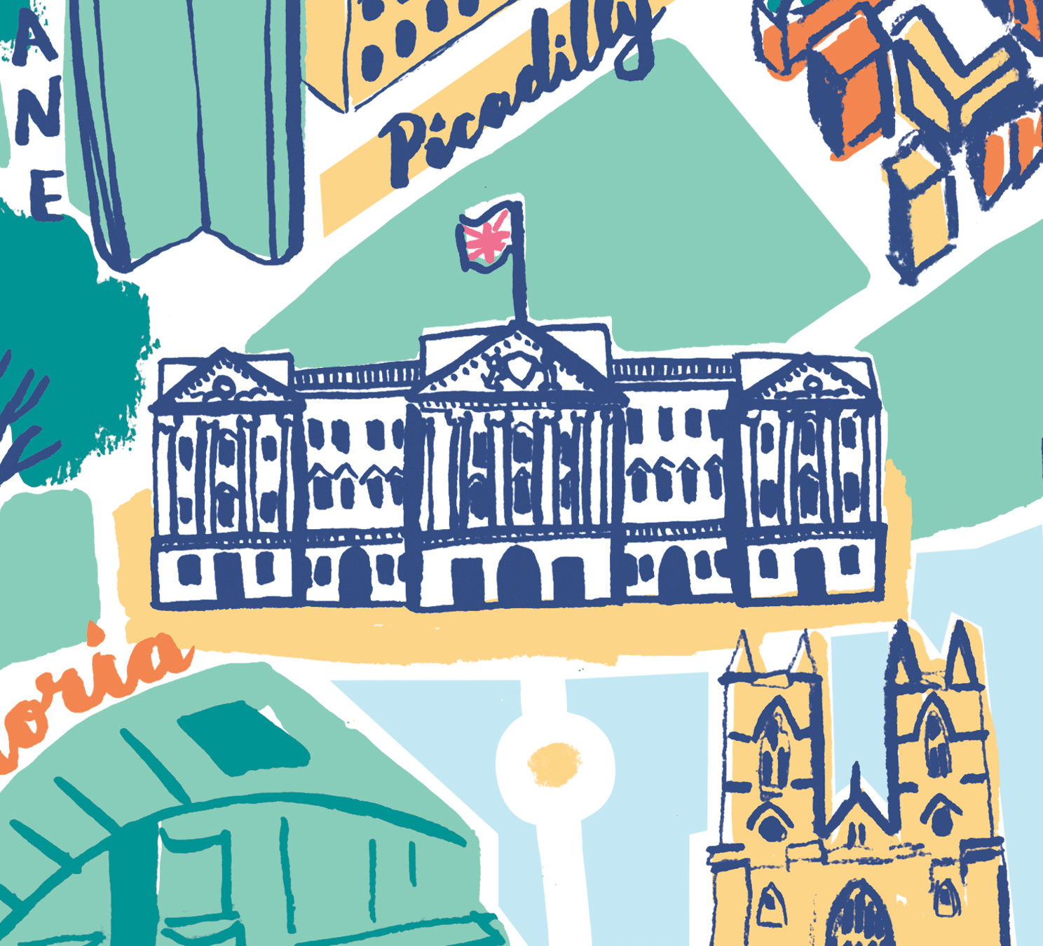 Central London Illustrated Map — Olivia Brotheridge Design Central London Illustrated Map — Olivia Brotheridge Design