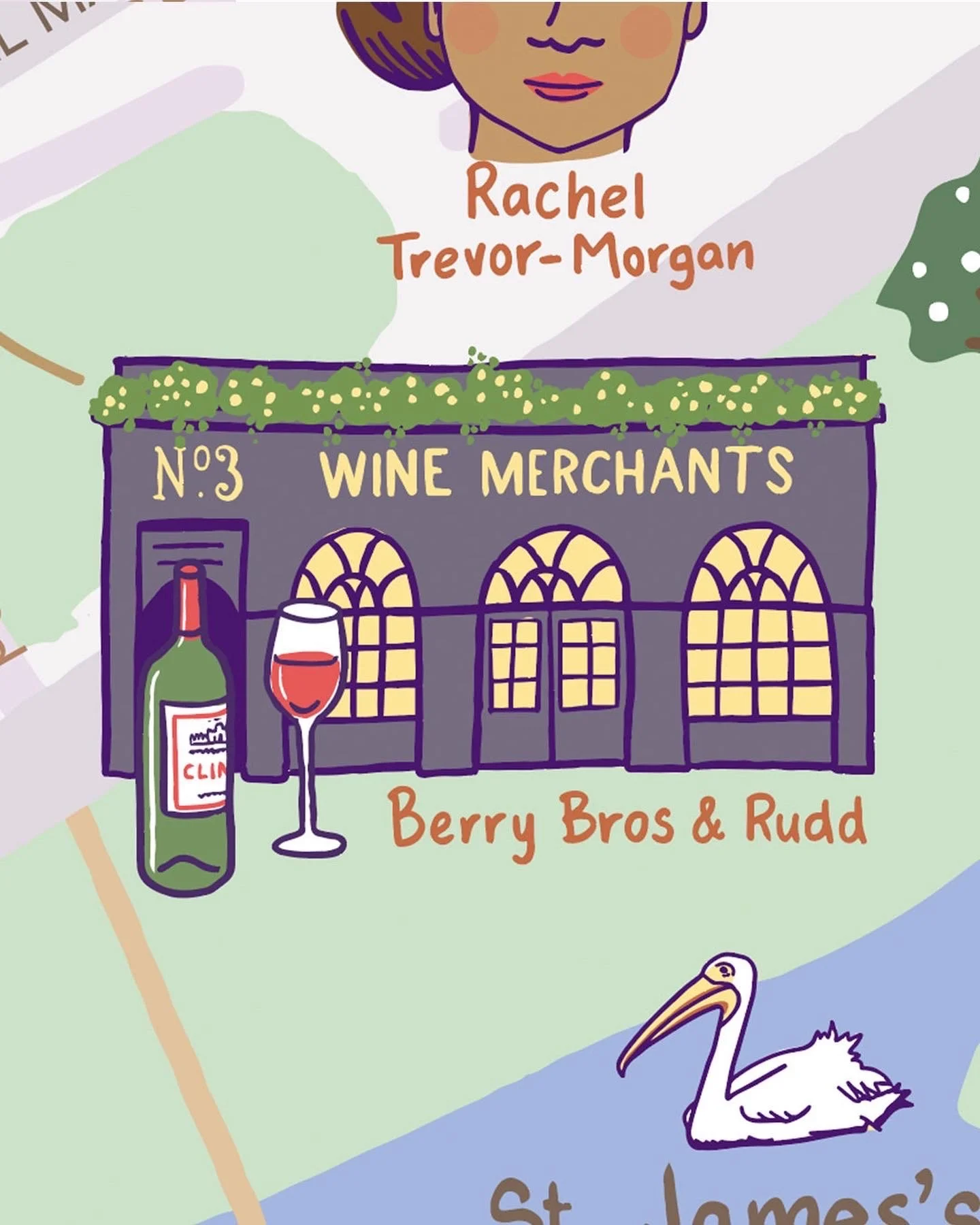 Illustrated map of Conrad St James Hotel — Olivia Brotheridge Design