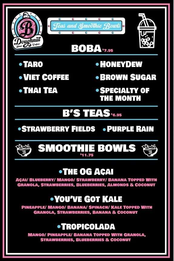 Menu — B. Doughnut- La Plata