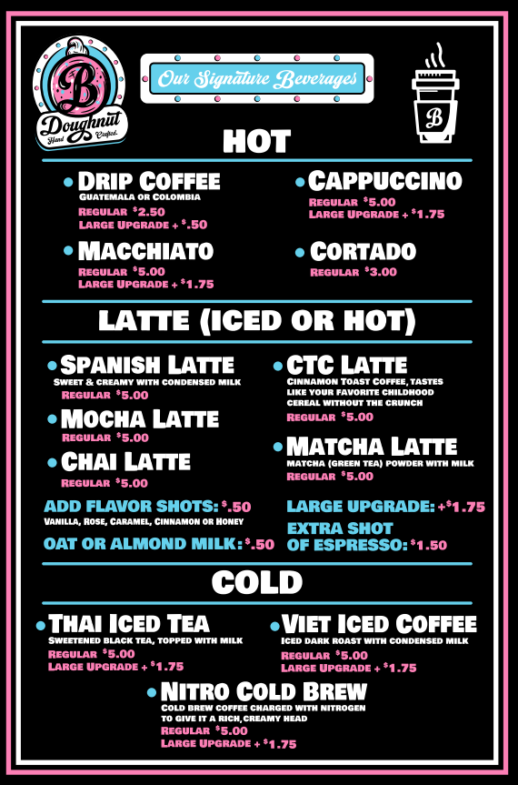 Menu — B. Doughnut- La Plata