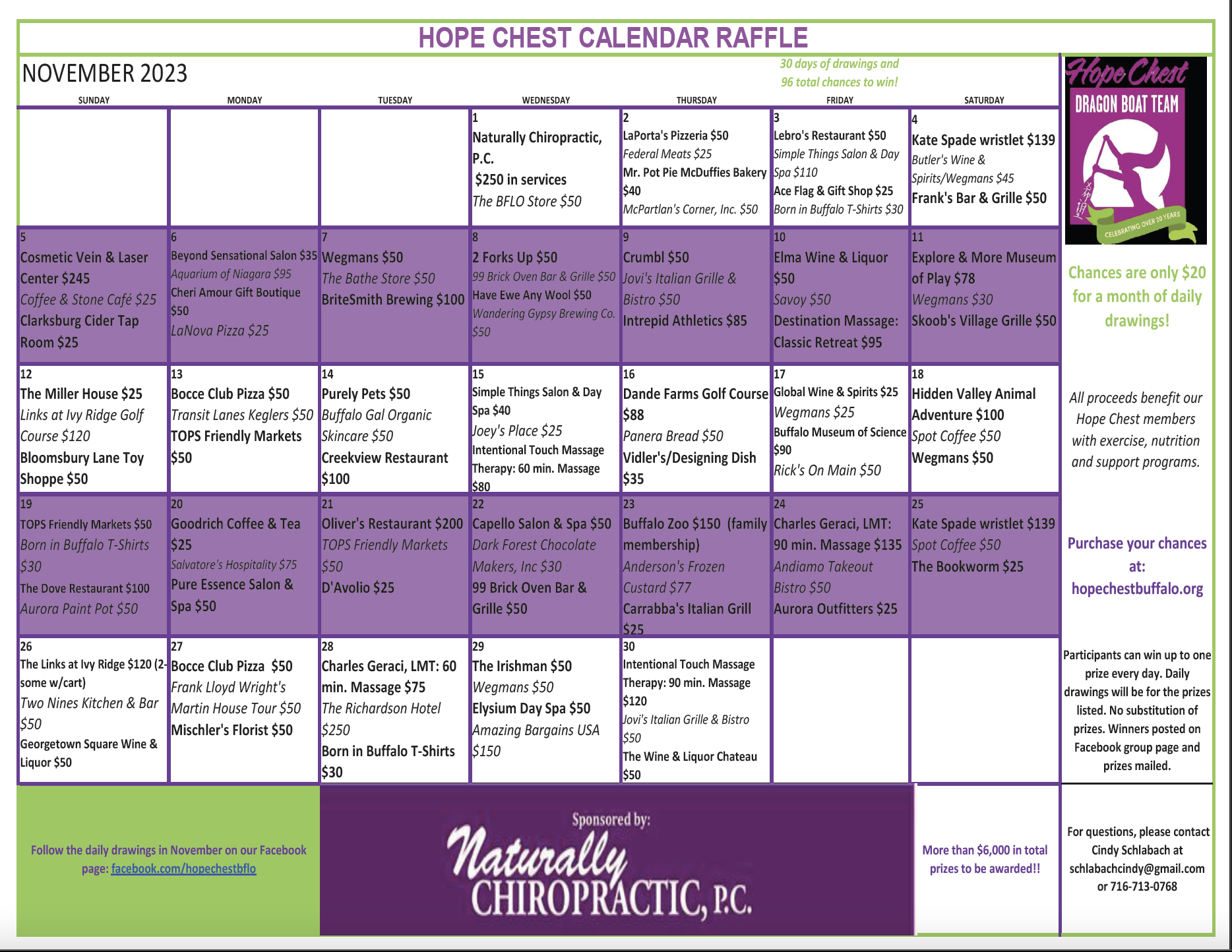 Calendar Raffle — Hope Chest Buffalo