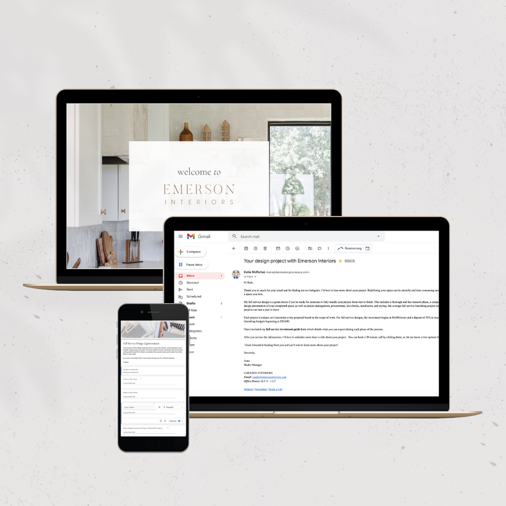 Interior Designer Client Experience Process Welcome Packet and Email ...