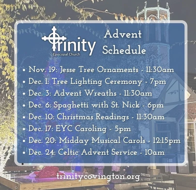 2023 Advent Schedule — Trinity Episcopal Church, Covington KY