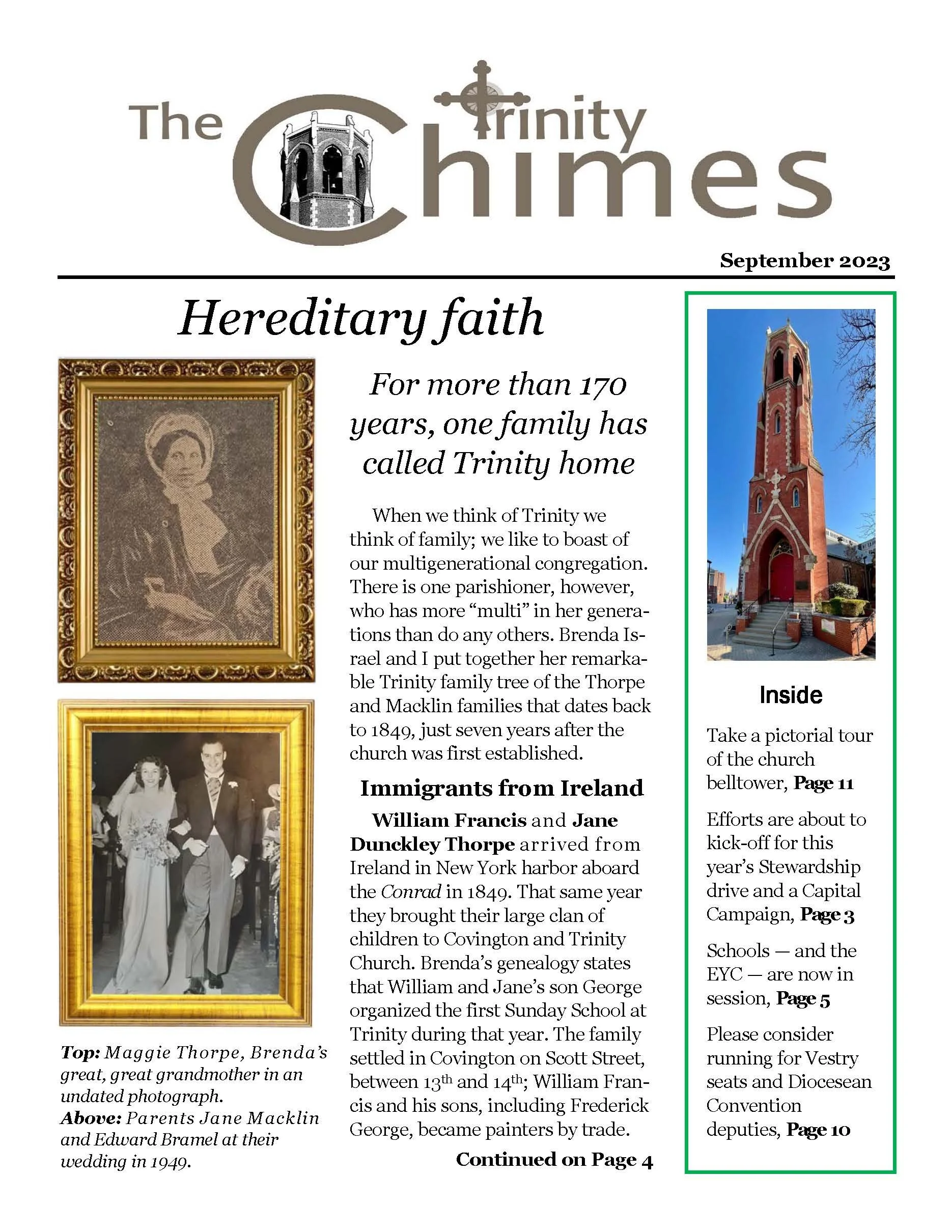 The Chimes: September 2023 — Trinity Episcopal Church, Covington KY