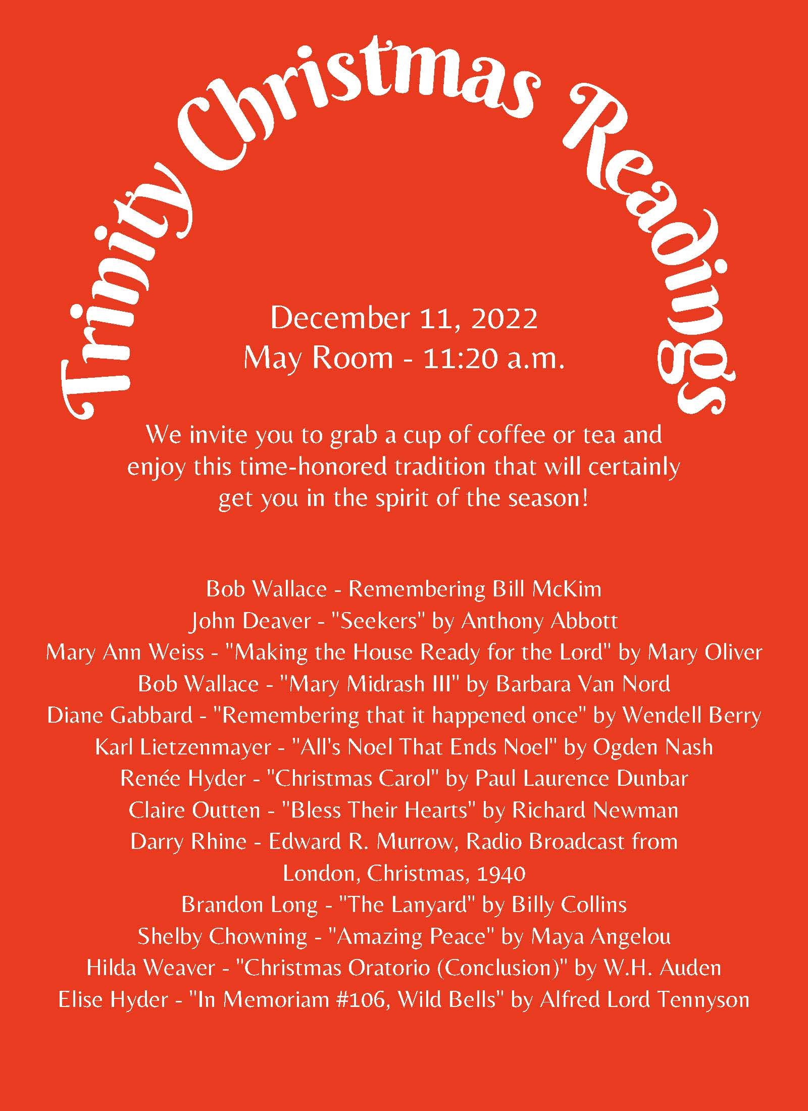 Trinity Enlightening Discussion: Christmas Readings! - Dec. 11 ...