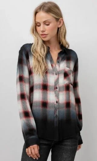 Dipped Dyed Plaid Shirt