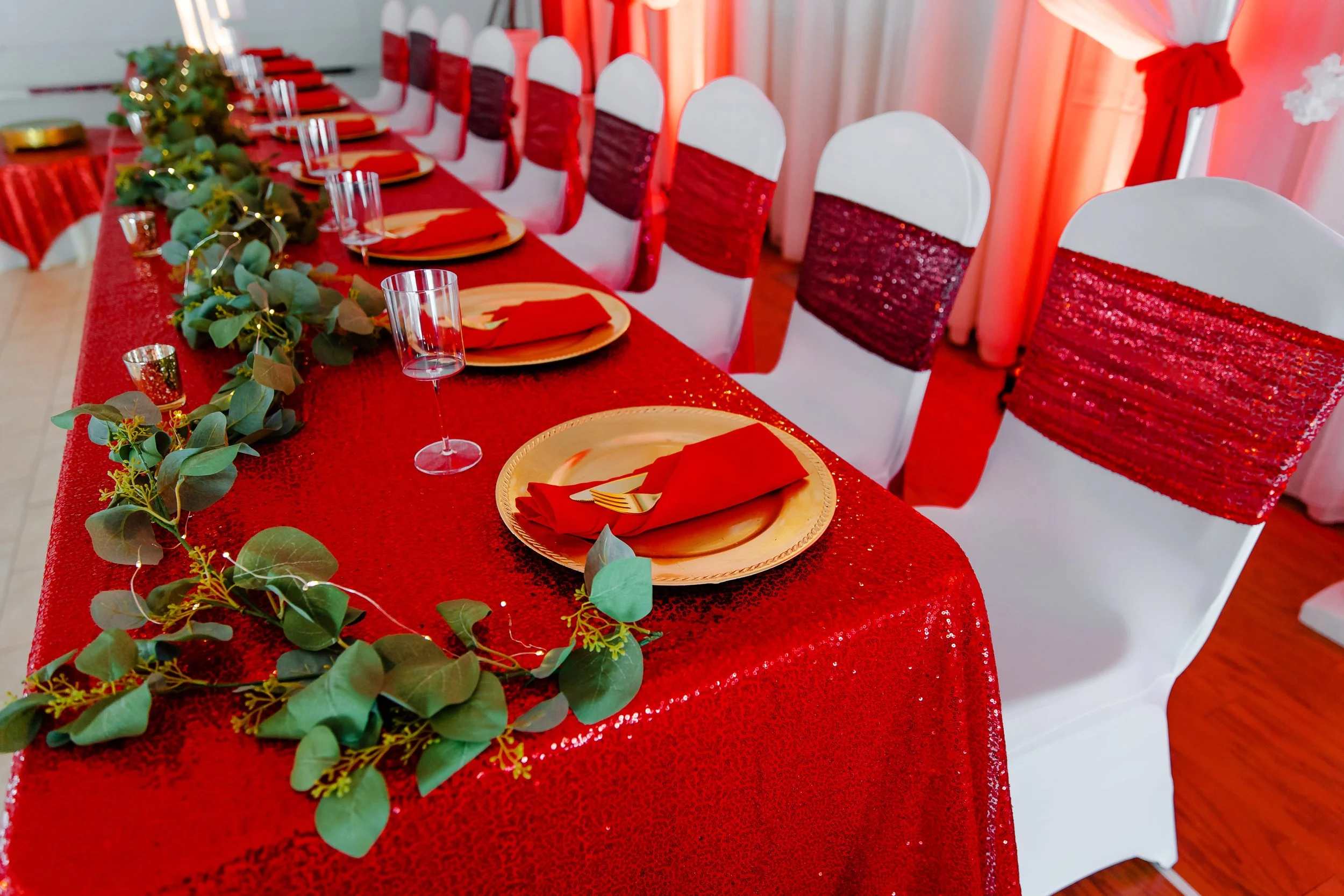 Red Quinceanera Table Decorations