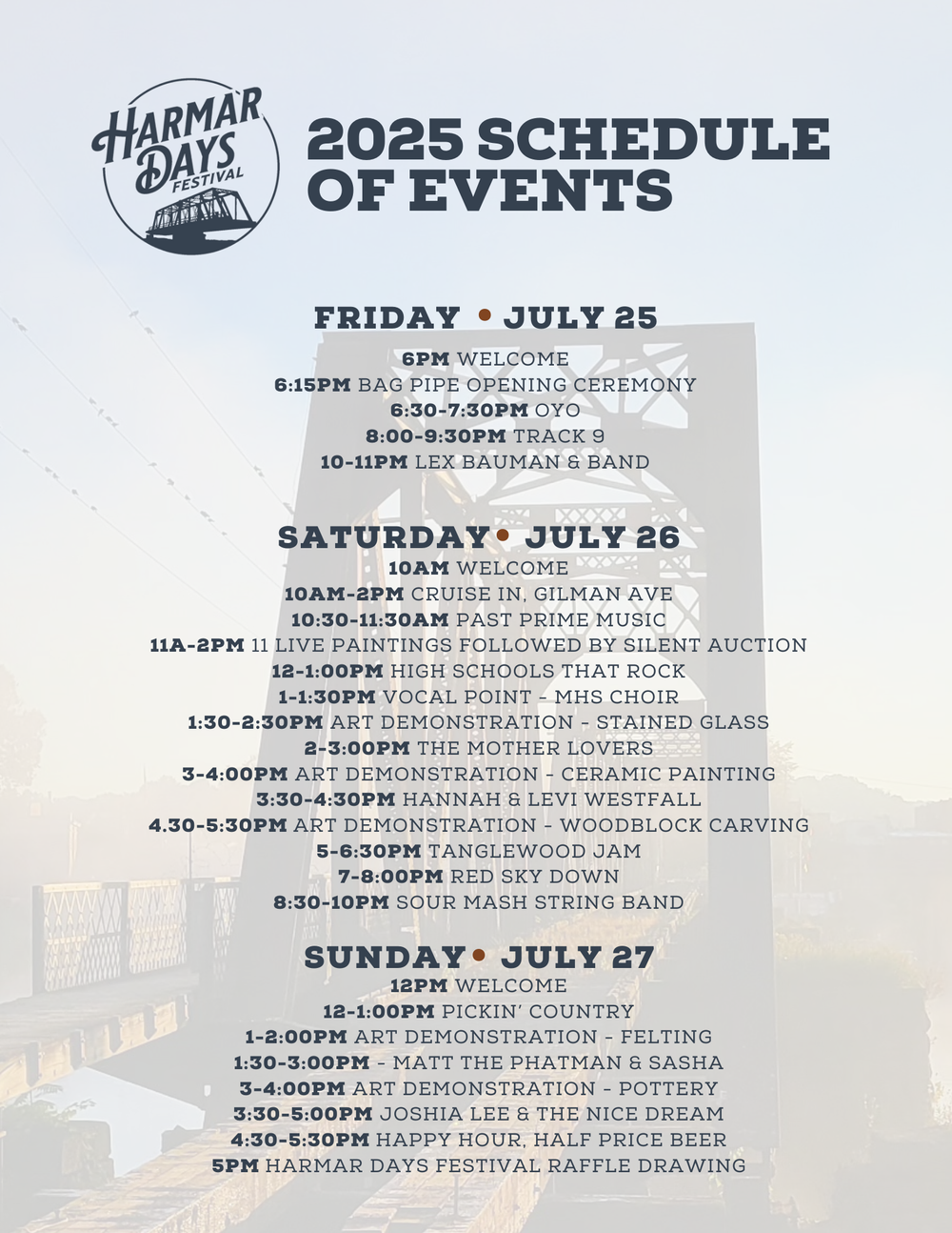 2025 Harmar Days Festival Fun Scheduled — Historic Harmar Bridge Company