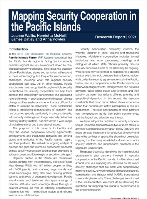 Pacific security cooperation — Joanne Wallis