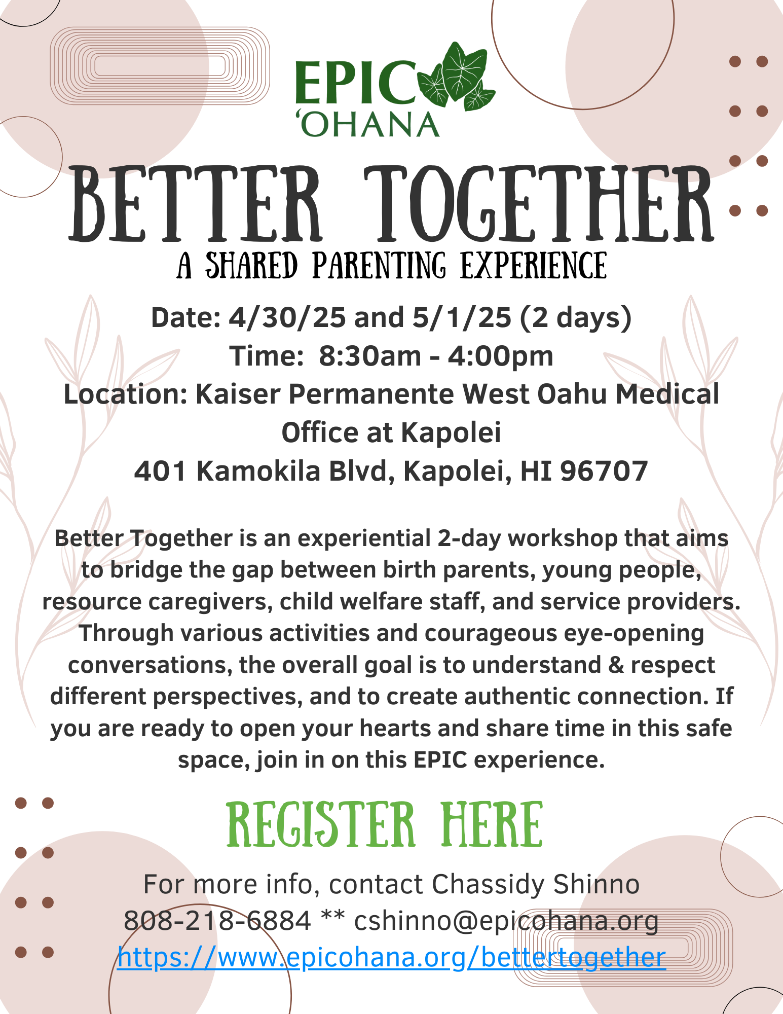 Better Together: A Shared Parenting Experience — EPIC ‘Ohana, Inc.