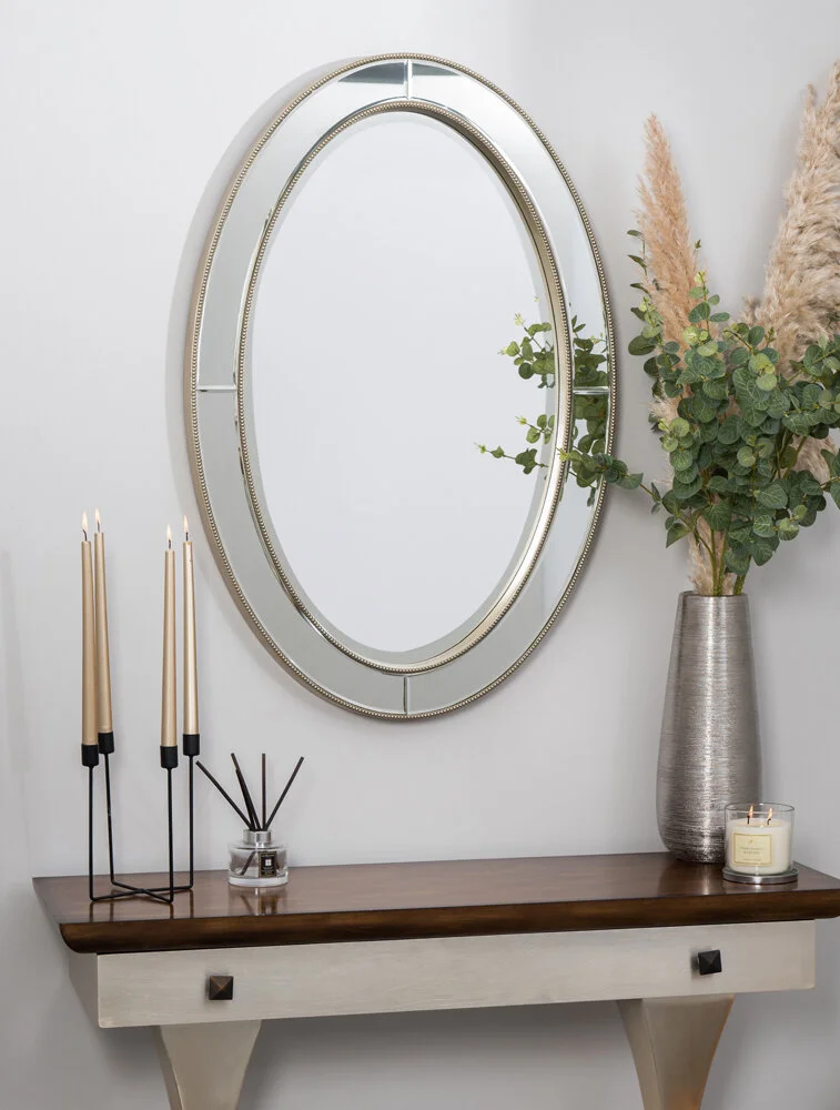 Melbourne Oval Mirror | Champagne Beading — MIRRORS.IE