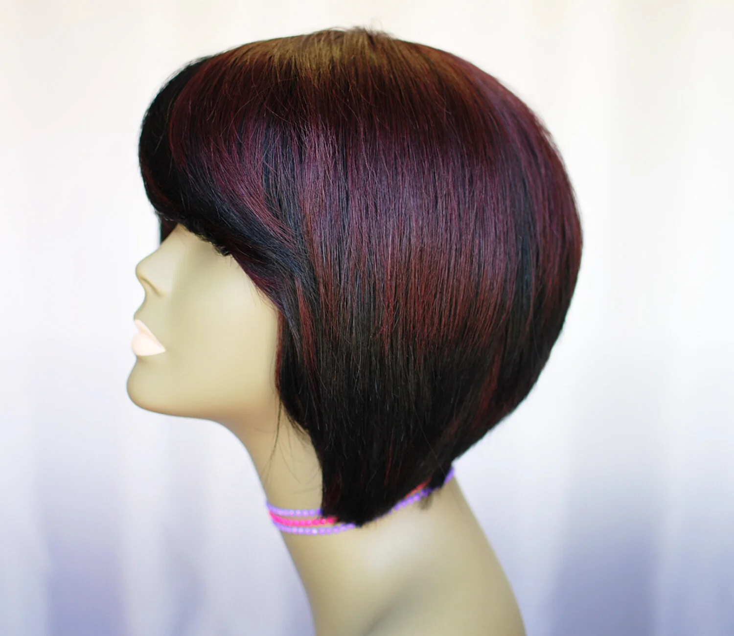 Custom Remy Human Hair Chin Length Bob Wig - Jet Black with Cute China ...