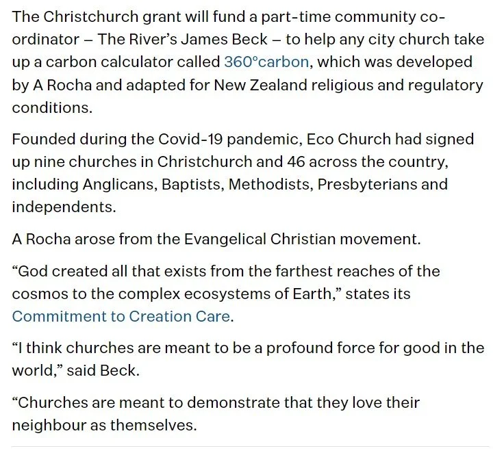 Green churches tackling regeneration and carbon | Eco Church Aotearoa