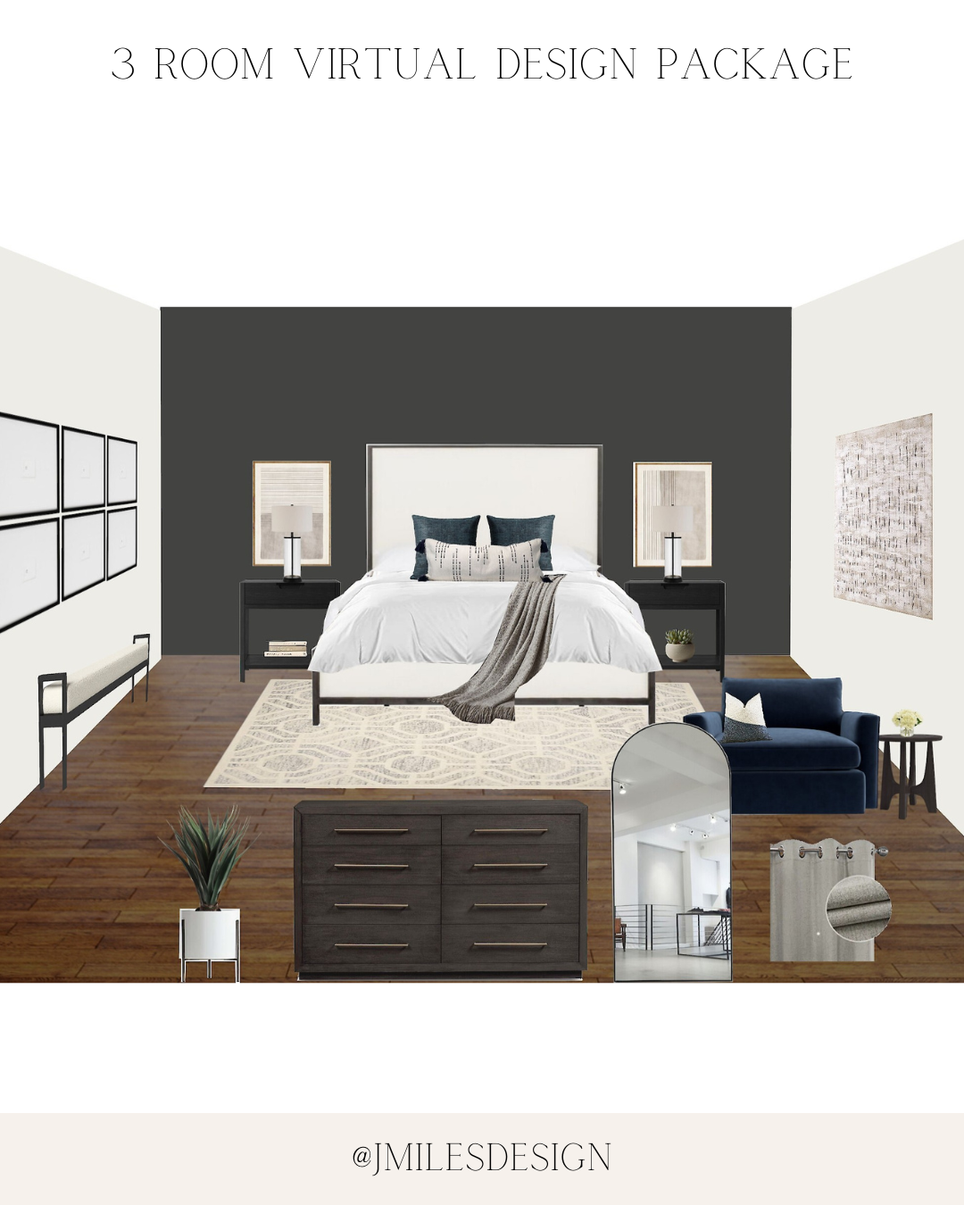 3 Room Virtual Design Feature - Interior Designer — J. Miles Design