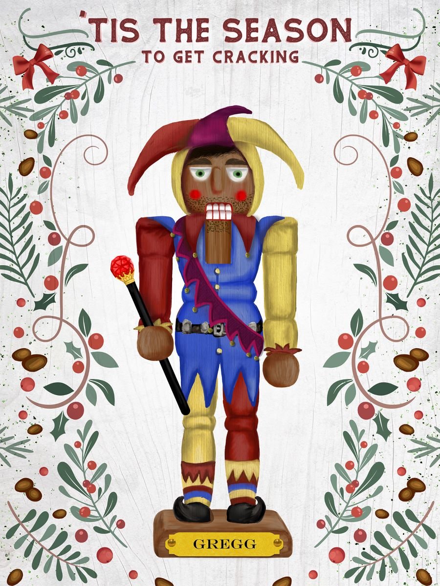 Customizable Nutcracker Card (Traditional Style) — Connie Resch Art ...