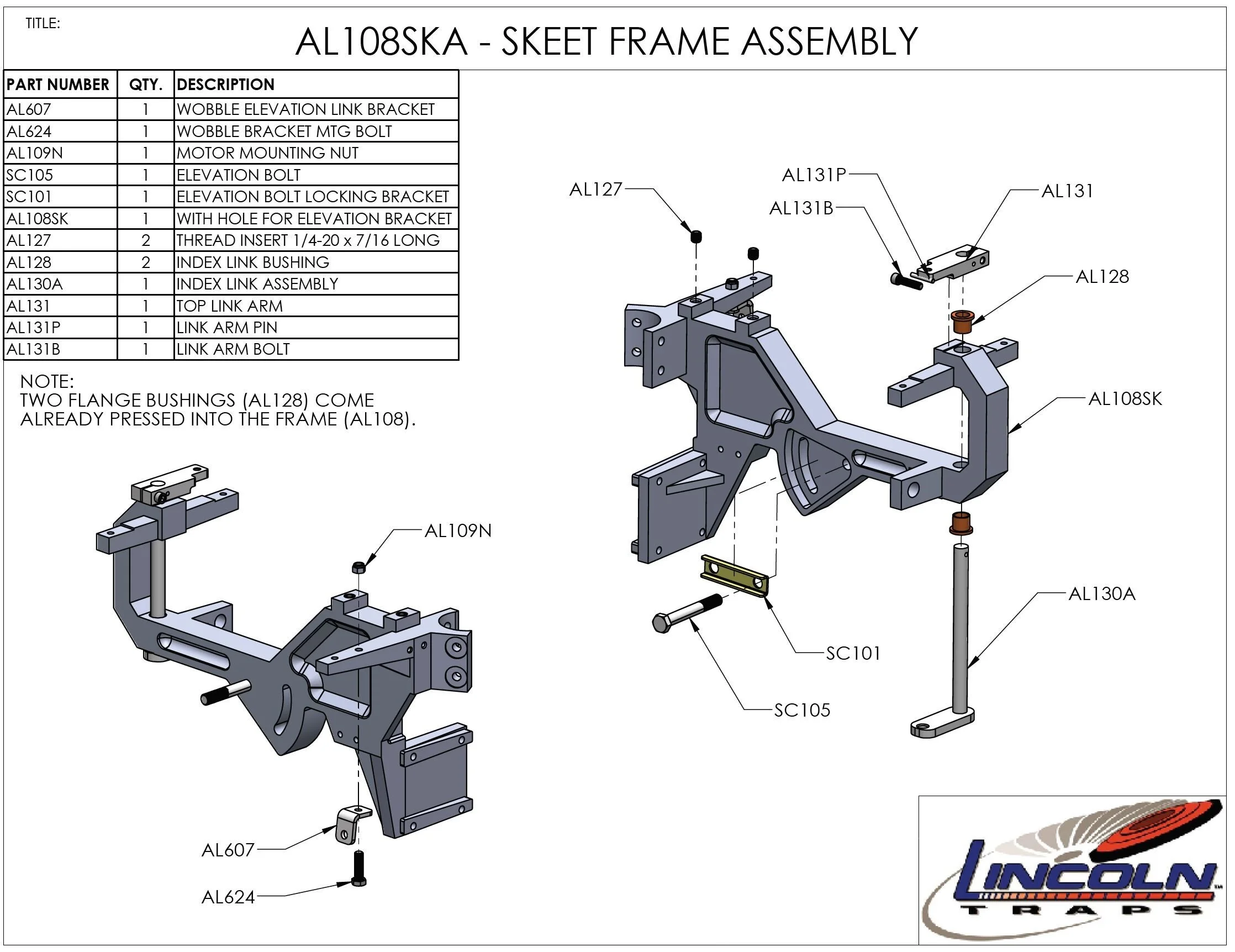 Skeet Frame Replacement Parts — Lincoln Traps