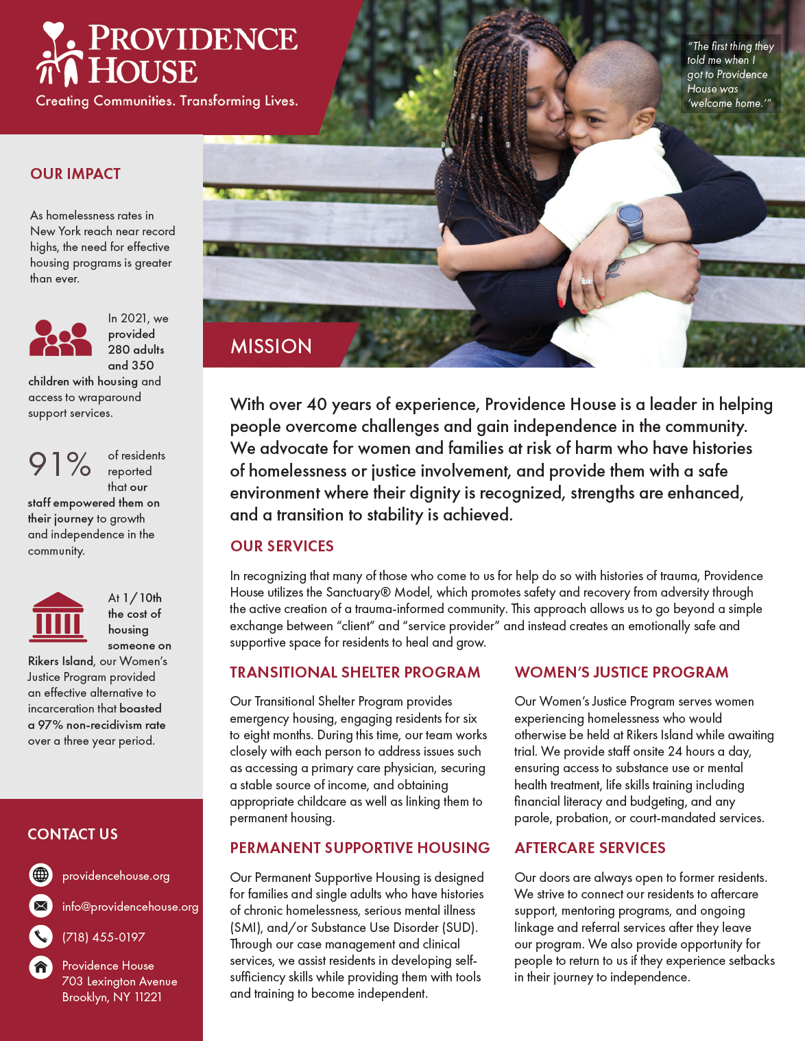 WHAT WE DO — Providence House