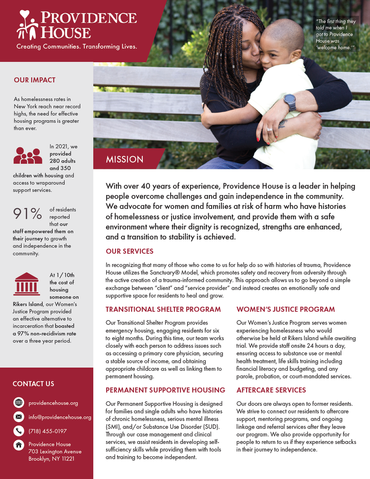 WHAT WE DO — Providence House