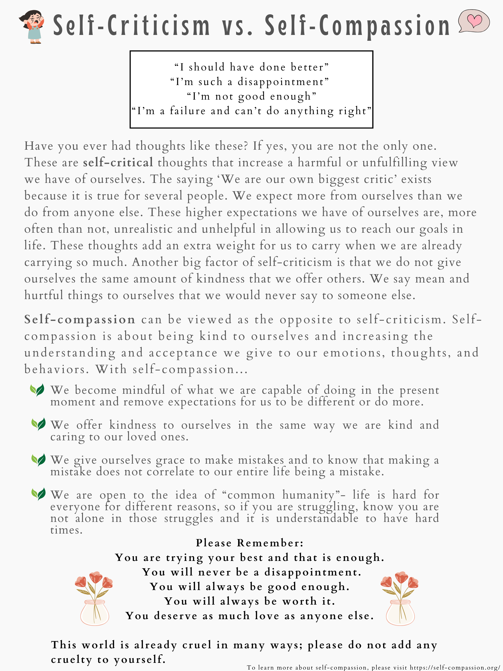 Self-Criticism vs. Self-Compassion — Lotus Counseling Center, LLC