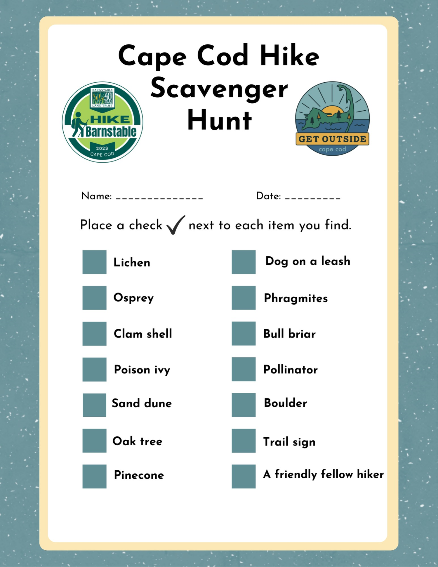 Hike Barnstable Activities & Resources — Barnstable Land Trust