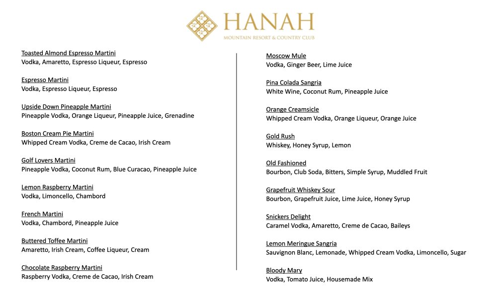 Dining - Restaurant in Margaretville, NY — Hanah Mountain Resort ...