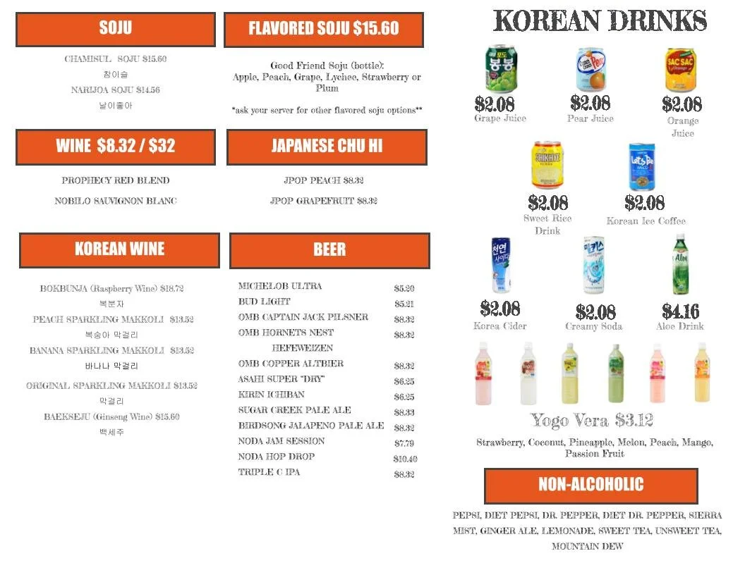 Menu — Let’s Meat KBBQ