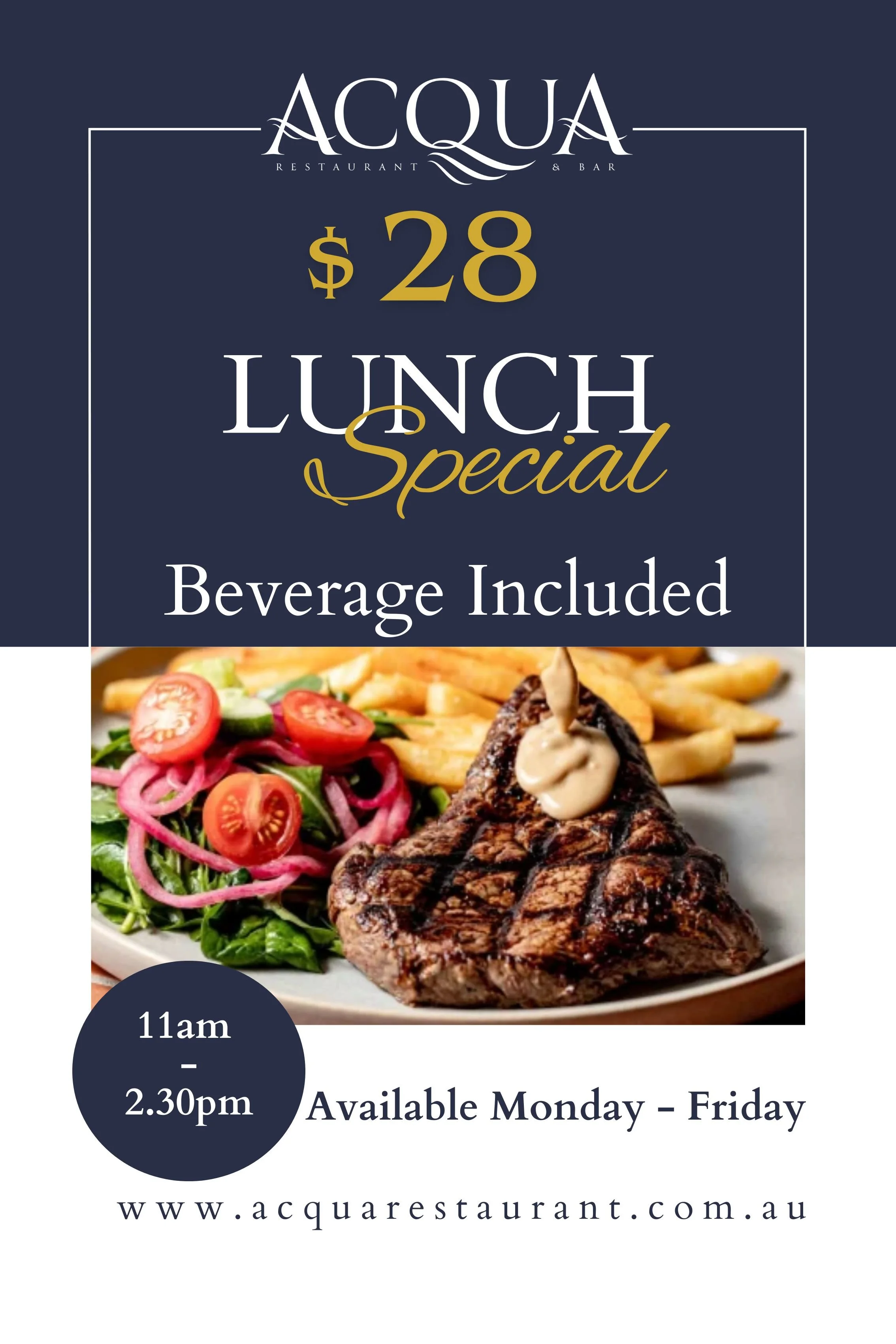 What's On — Acqua Restaurant & Bar