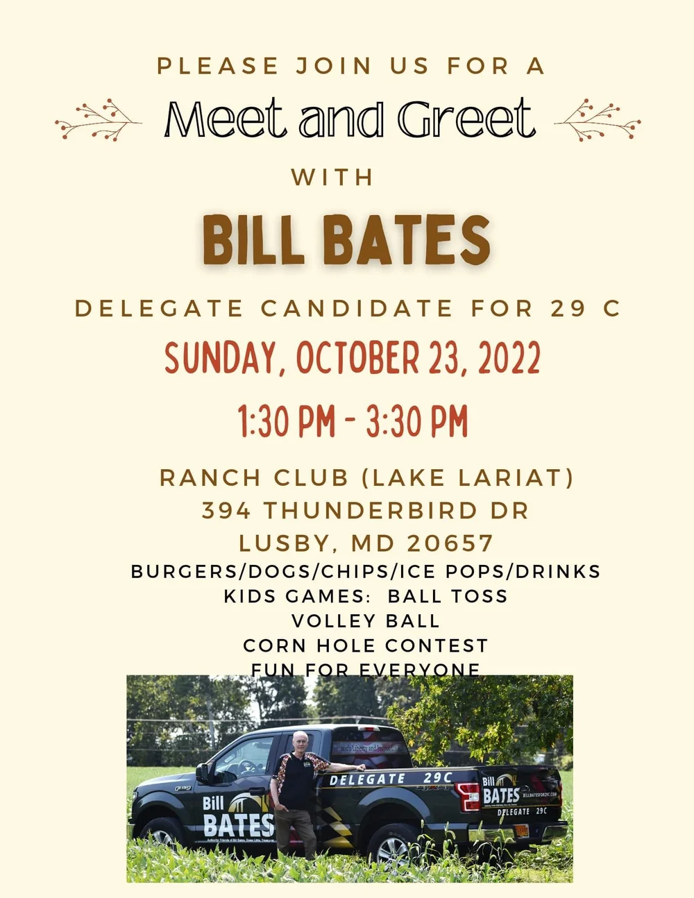Meet & Greet With Bill Bates, Delegate 29C — Calvert County Democratic ...