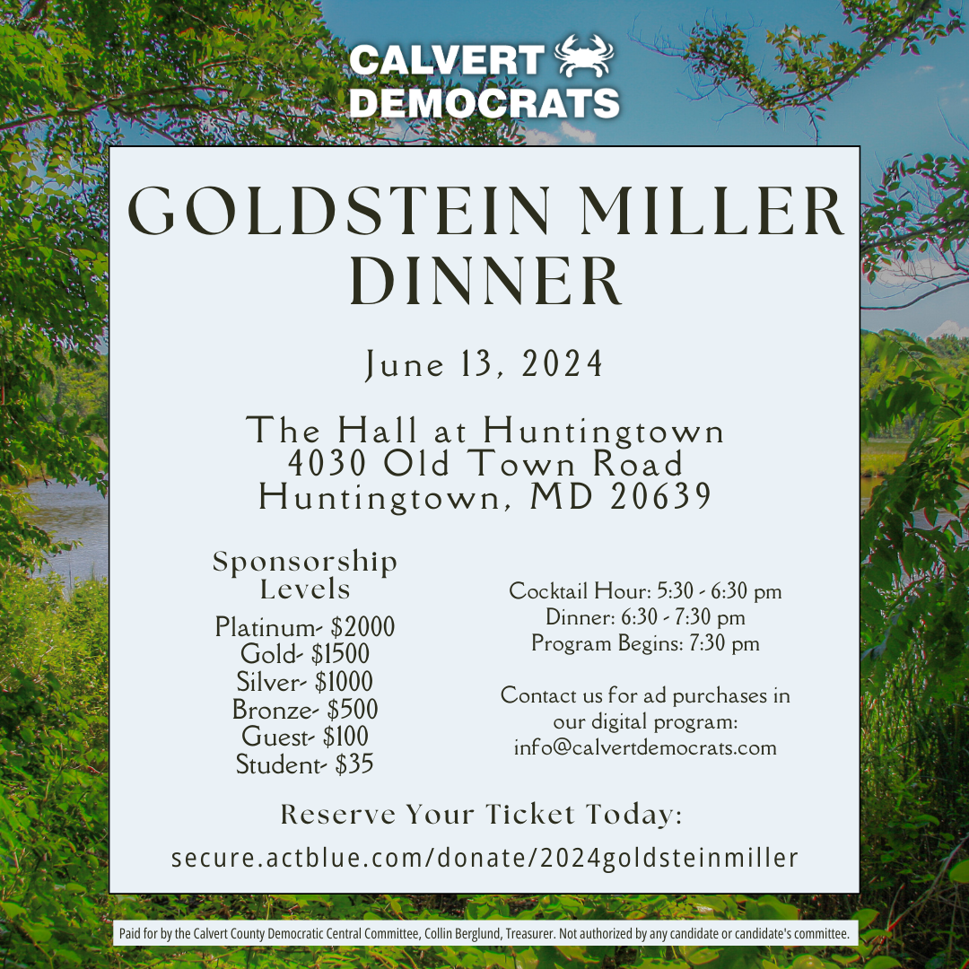 2024 Goldstein Miller Dinner — Calvert County Democratic Party